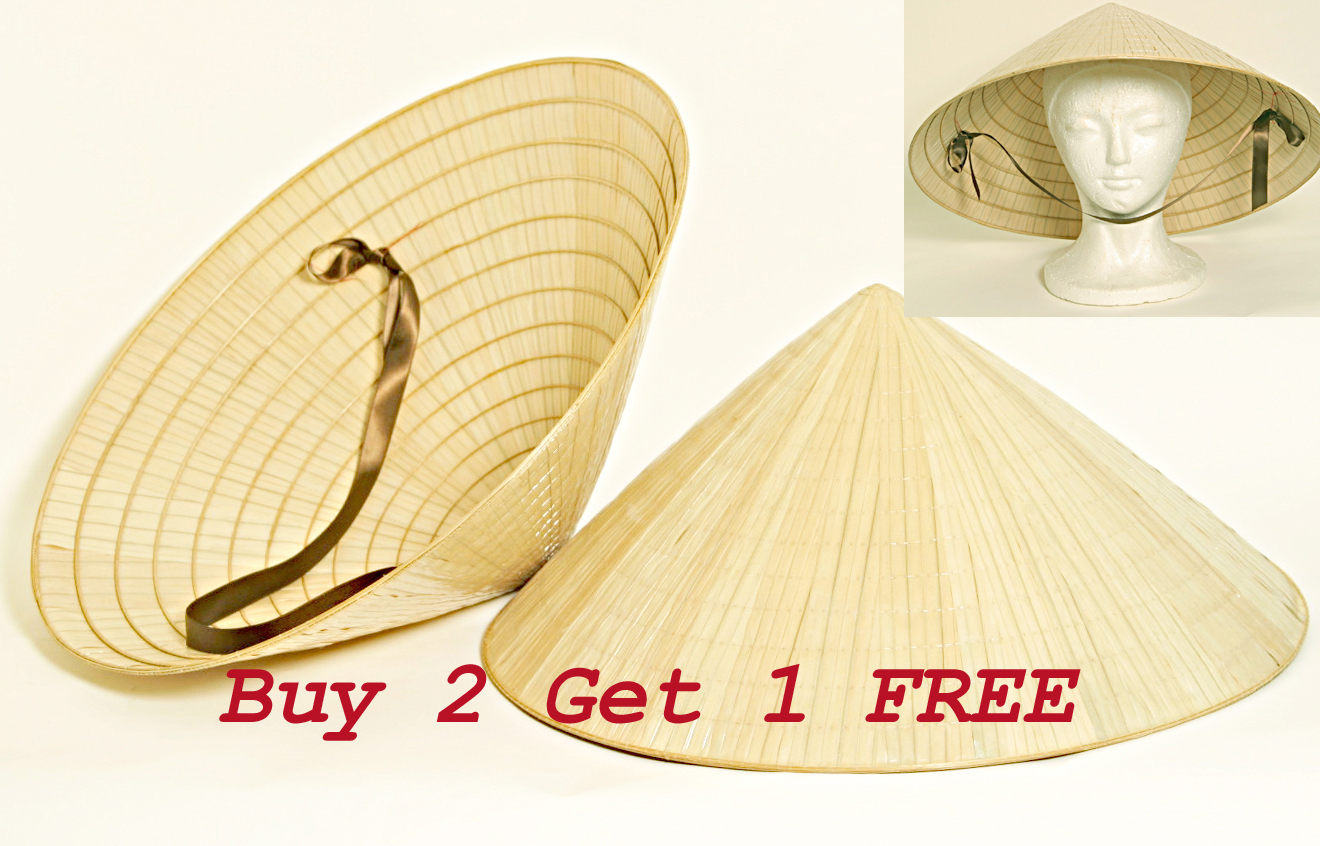Vietnamese Conical Palm Bamboo Leaf Sun Rice HAT Farmer Viet Cong ...